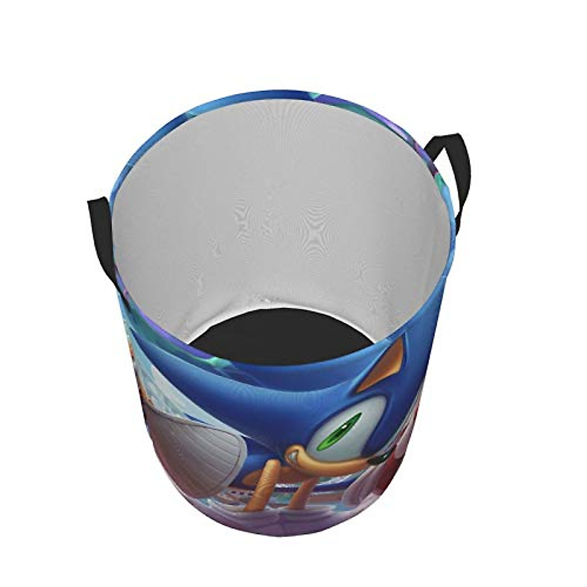 ZHANGJQ Soni_c Hedg-ehog Laundry Hamper Large Laundrys Basket Waterproof Foldable with Handles 38L Round Storage Bag,Bathroom/Bedroom/Dorm