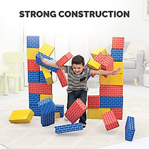 Bankers Box at Play Cardboard Building Blocks, 40 Pack, Large and Medium Montessori Toy Blocks for Kids and Families