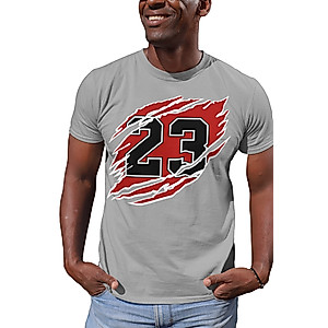 23 SLASH Shirt to Match Jordan Retro Sneakers Low Mid High 1 2 3 4 5, Tee to Match Jordan 1s 2s 3s 4s 5s 6s Grey