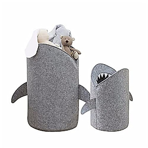 EEQEMG 1PC Cute Shark Shaped Storage Basket Multi- Functional Premium Felt Home Laundry for and Clothing (Color : One Color, Size : Small)