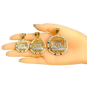 27-38 MM DIAMETER APOSTLES LAST SUPPER PENDANT CHARM REAL 10K YELLOW GOLD SG-2014 (27 MM)