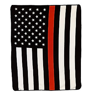 Infinity Republic - Thin Red Line Soft Fleece Throw Blanket - 50x60 Perfect for Living Rooms, bedrooms, Kids' Rooms, Outdoors!