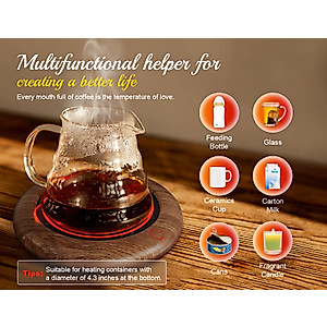 Coffee Mug Warmer, 40W Coffee Cup Warmer for Desk with 3 TEM Setting Breathing Light Gravity-Induction Smart Electric Beverage Warmers Heating Plate for Coffee, Milk, Tea, Candle Wax
