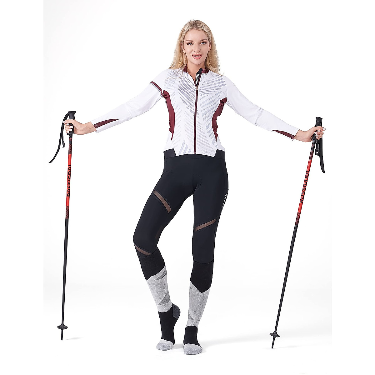 CS CELERSPORT 2 Pack Merino Wool Men's Ski Socks with Full Cushion, Winter Warm Thermal Socks for Skiing Snowboarding, Black+Light Grey, Large