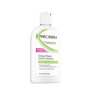 pHisoderm Deep Clean Cream Cleanser for Normal to Dry Skin, 6 fl oz Bottle (Pack of 6)