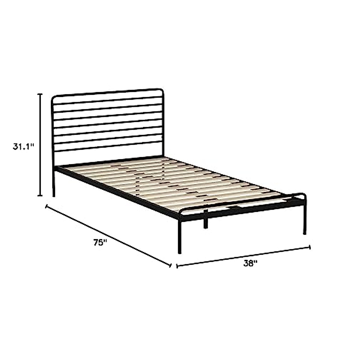 Zinus Tom Metal Platform Bed Frame / Mattress Foundation / No Box Spring Needed / Wood Slat Support / Design Award Winner, Twin