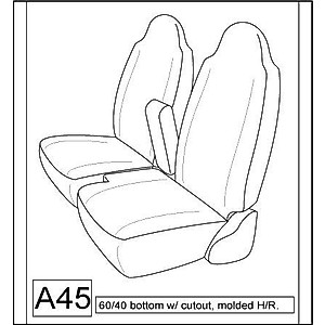 Durafit Seat Covers, F282-X1/X7,for a 1998-2001 Ford Ranger XLT Pickup, 60/40 Bench Seat with Opening Console in Black/Gray Automotive Twill Fabric