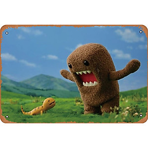 Metal Tin Retro Sign Domo Kun Cartoon Movie Vintage Wall Art, Living Room Bars, Restaurants, Coffee Shops，Home or Office Decor 8x12 inch