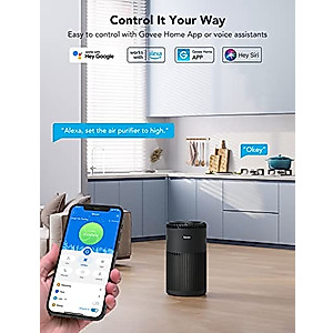 Govee Smart Kitchen Air Purifiers PM2.5 Sensor H7122111 Bundle with Govee Air-Purifier Replacement Accessories