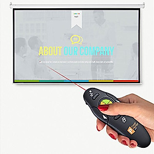 PowerPoint Presentation Clicker, USB Wireless Presenter Remote with Lazer Pointer, Black, for Microsoft Power Point RF 2.4 GHz