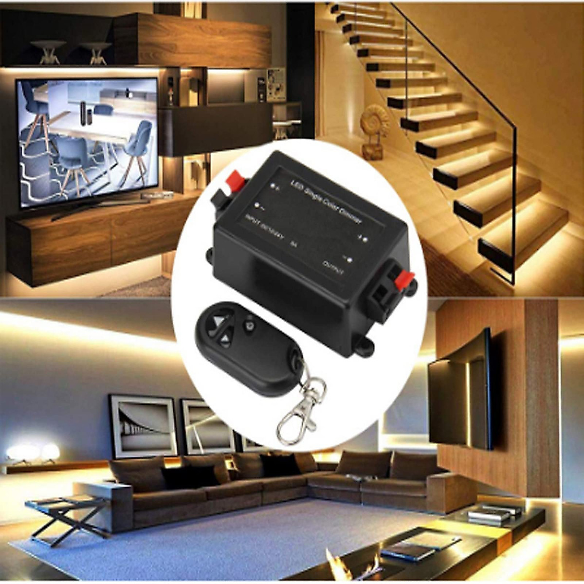 DC 12V 24V LED Dimmer Switch LED Light Strip Dimmer with Remote Control Adjust Brightness ON/Off Switch