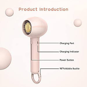 Aluan Handheld Fan Mini Portable Fan USB Rechargeable Battery 2 Speeds Powerful Wind Personal Hand Held Eyelash Fan with Stand Buckle for Kids Women Men Outdoor Indoor Travel Camping