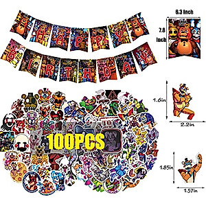 162 Pcs Game Security Party Breach Supplies,Game Merch Birthday Party Decorations 5 Nights Birthday Party at Freddys Supplies for Kids and Adults