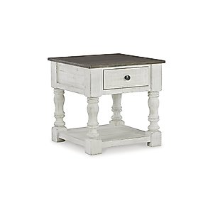 Signature Design by Ashley Havalance French Country Square End Table, White & Gray