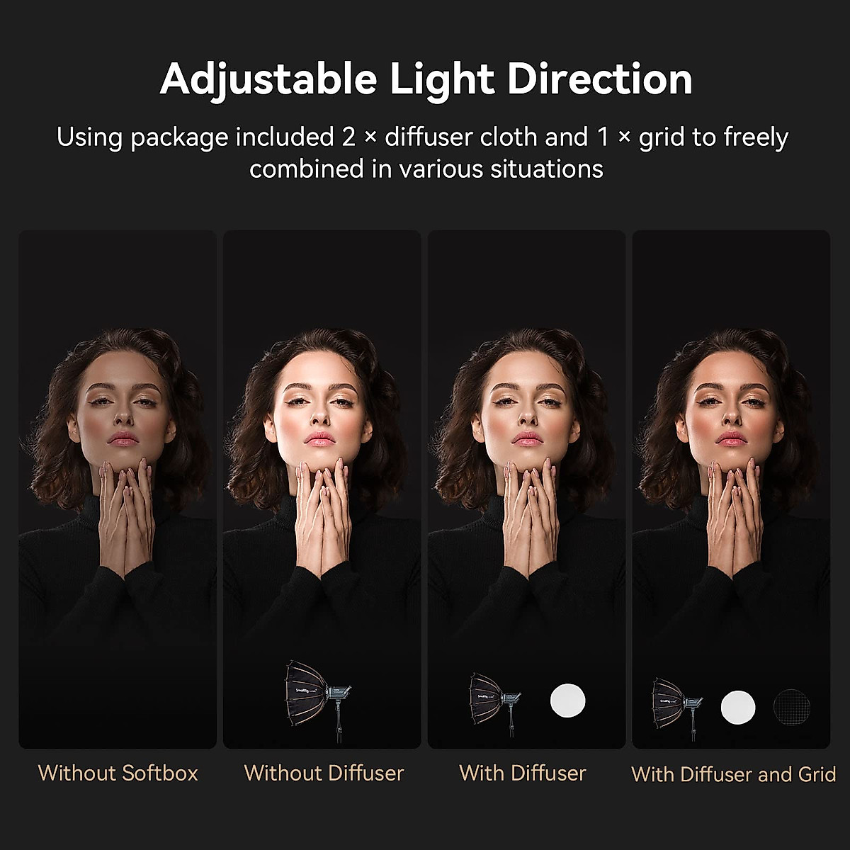 SMALLRIG Parabolic Softbox LA-D85 85cm Quick Release, Compatible with SmallRig RC 120D/RC 120B/RC 220D/RC220B and Other Bowens Mount Light - 4158