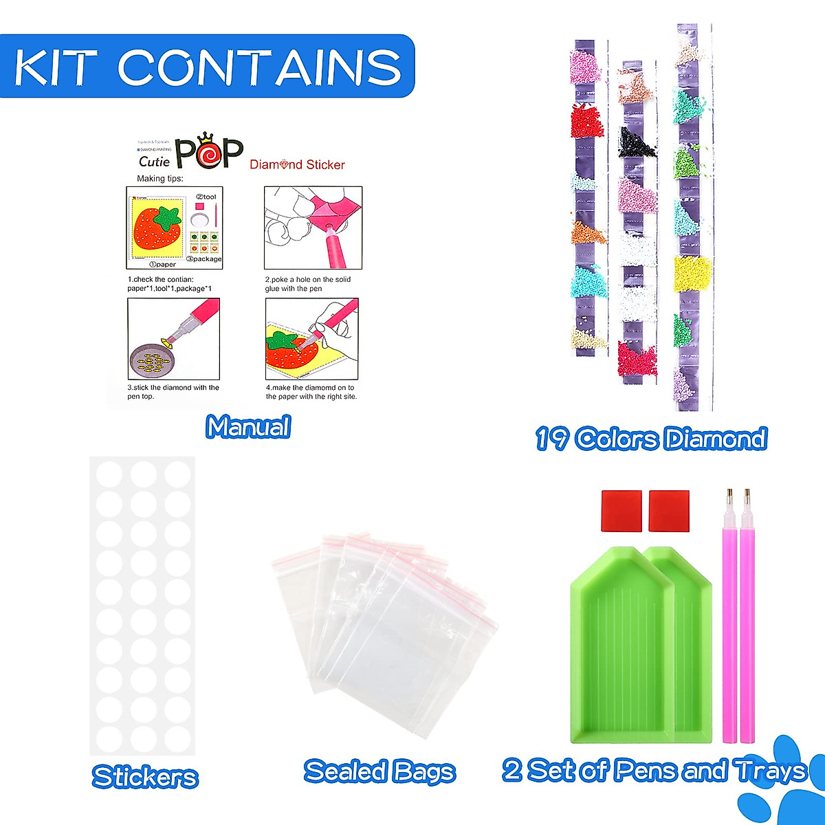 Cymbana Painting Diamond Kits for Kids Dots Arts and Crafts Activity 43 Pieces