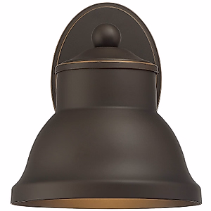 Dannington Rustic Farmhouse Industrial Outdoor Wall Light Fixture Oil Rubbed Bronze Brown 9 1/4" for Exterior House Porch Patio Outside Deck Garage Yard Front Door Garden Home - Franklin Iron Works