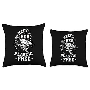 Turtle reptile carapace old Sauropsida Testudines Turtle Keep The Sea Plastic Free Throw Pillow, 16x16, Multicolor