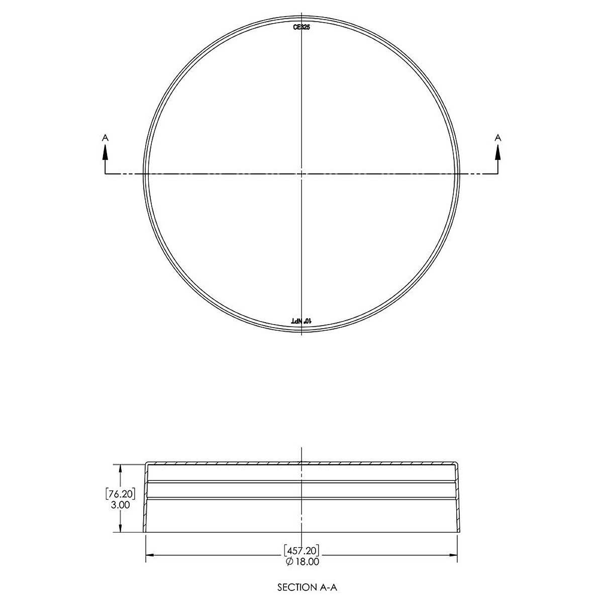 Caplugs ZCE18Q1 Plastic Cap for Threaded Pipe Ends. CE-18, PE-LLD, to Cap Pipe Size 18 NPT", Black