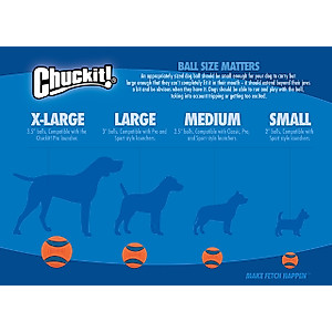 Chuckit Dog Tennis Ball Dog Toy, Large (3 Inch Diameter) for dogs 60-100 lbs, Pack of 2