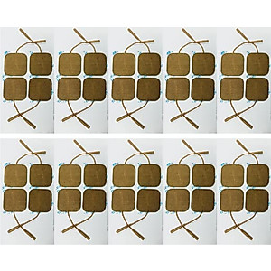 Therapist's Choice 40 OTC Electrode Pads Per Pack, Medical Grade for TENS and EMS Units Electrodes. 2"x2" Square, Tan Cloth Topping