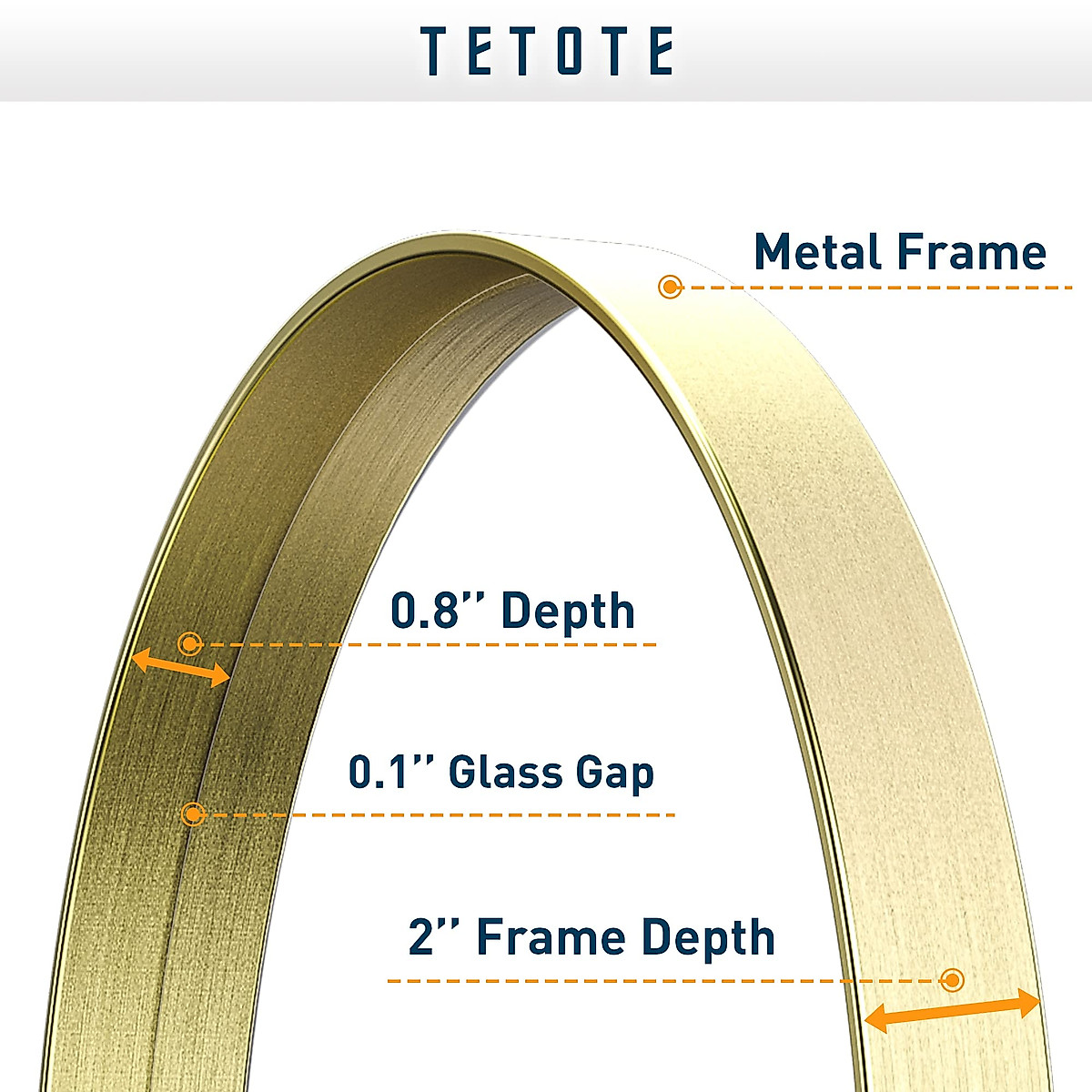 TETOTE Round Gold Bathroom Mirror, 30 Inch Circle Mirrors for Vanity, Champagne Gold Modern Brushed Metal Framed Wall Mounted Farmhouse Decorative Entryway Mirror Shatterproof