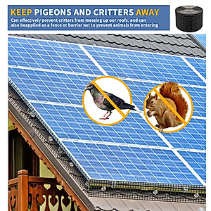 PATIOSIR Solar Panel Bird Wire Screen Protection 6" x 50ft, Guard Kit Protect Solar Panels from Rodents, Squirrel, PVC Coated Galvanized Steel Roll with 30 Fastener Clips