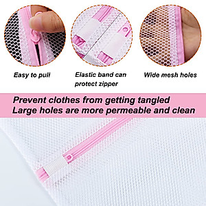 Vivifying Mesh Laundry Bags, 4pcs Laundry Bags Mesh Wash Bags with Zipper for Washing Machine, Delicates, Lingerie, Socks, Shoes and Toys