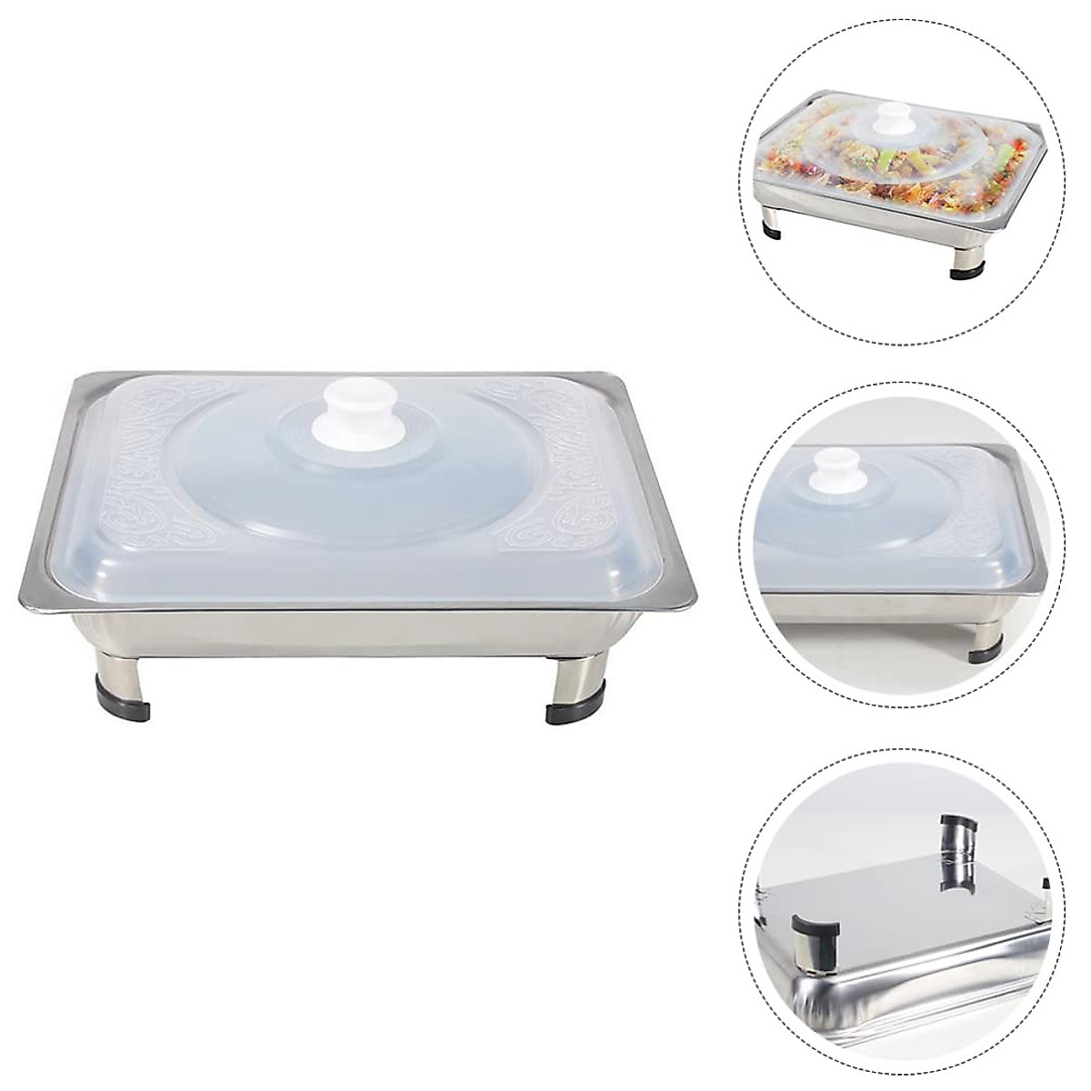 DOITOOL Chafing Dish Stainless Steel Buffet Chafer Set Rectangular Buffet Stove Chaffing Servers With Covers Food Warmers For Parties Buffets Catering 33cm