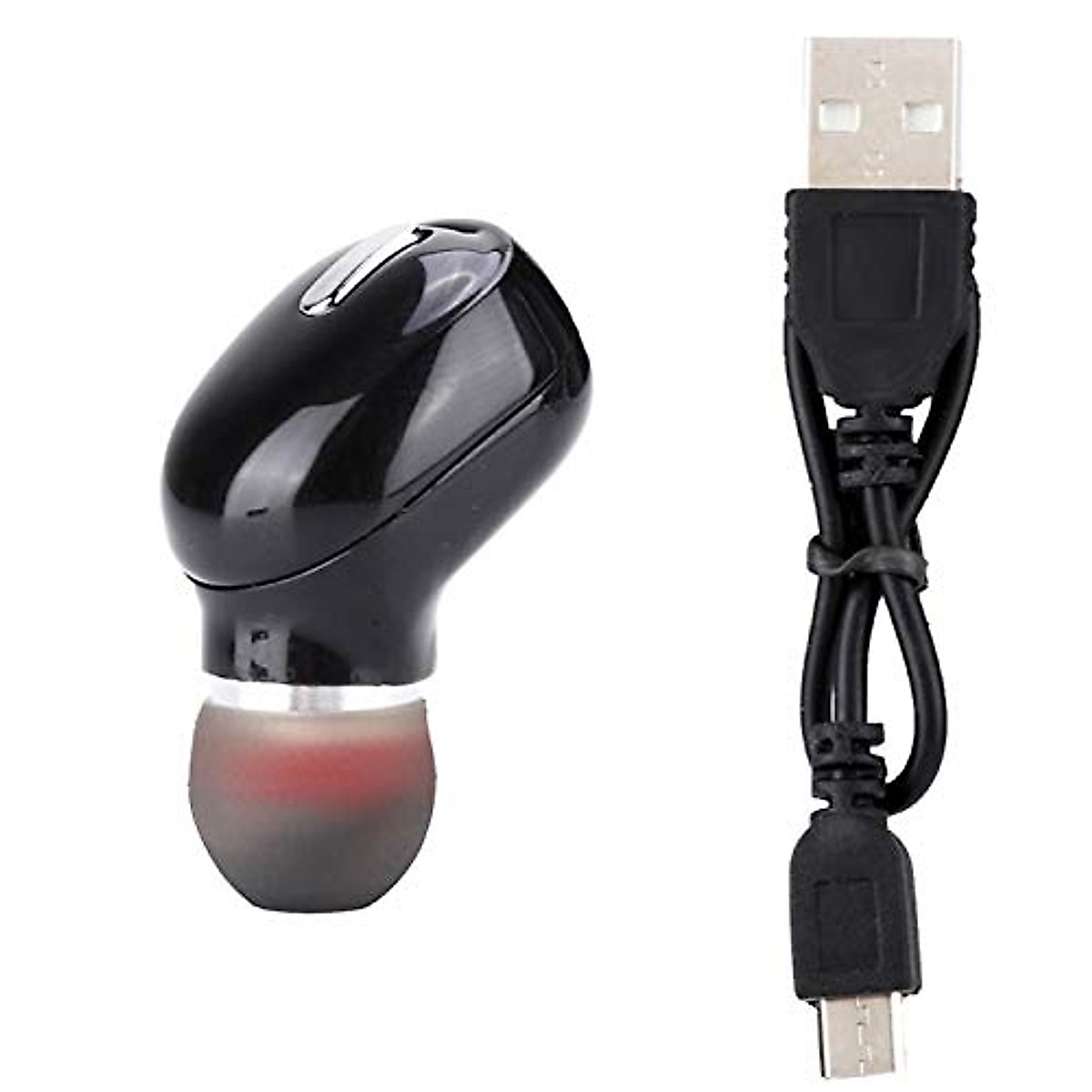 Wireless Earbuds, Bluetooth 5.0 in‑Ear Portable Noise Cancelling Stereo Mini Earphones Headsets, Compatible with Universal Phone, for Sports Running (1 pic)(Black)