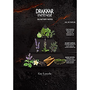 Drakkar Intense By Guy Laroche For Men - Long Lasting Eau De Parfum Cologne For Men - Preferred Men's Fragrances Of Vanilla, Bergamot, Rosemary, Clary Sage, And Patchouli Oil - EDP Spray - 3.4 Oz