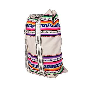 Mandina Fine Wools / White-Andean Motifs Cotton Fabric Multipurpose Backpack