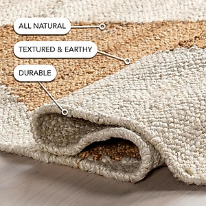 nuLOOM Pandora Diamond Jute Area Rug - 3x5 Jute Accent Rug Global Inspired Ivory Rugs for Dining Room Rug Neutral Rug Living Room Rug Entryway Kitchen