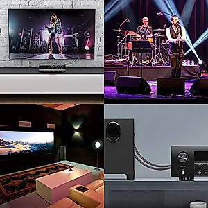 J&D Dual 1/4 inch TS to Dual RCA Stereo Audio Interconnect Cable, Gold Plated Audiowave Series 2X 6.35mm Male TS to 2 RCA Male Stereo Audio Adapter with PVC Shelled Housing and Nylon Braid, 6 Feet