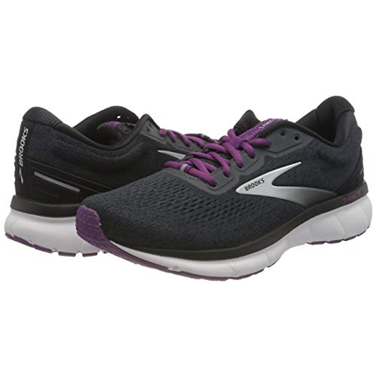 Brooks Women's Trace Neutral Running Shoe - Ebony/Black/Wood Violet - 11.5