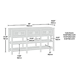 Sauder Granite Trace Credenza, for TVs up to 60", Rustic Cedar Finish