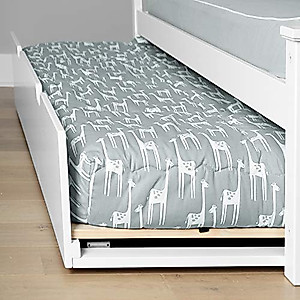 Max & Lily Full Bed, Wood Bed Frame with Headboard For Kids with Trundle, Slatted, White