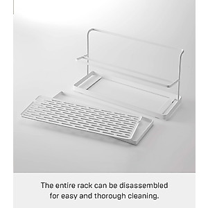 Yamazaki Home Countertop Two Tier Bottle Drying Rack, Wide Jug Storage Stand with Drainage Tray for Kitchen Counter for Glass Metal Or Plastic Bottles, Steel, No Assembly Req.