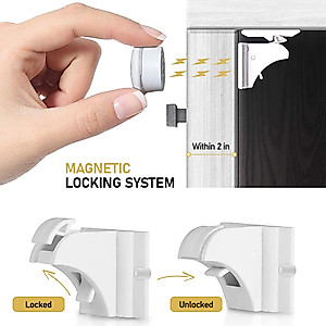 BABY PROOF ME 12 Magnetic Cabinet Locks Bundle with 6 Safety Strap Locks, 24 Outlet Covers and 12 Corner Protectors