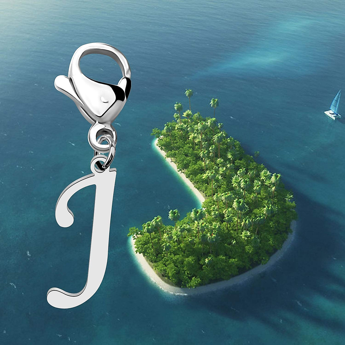 ENSIANTH Intial Letter A-Z Alphabet Charm Alphabet Jewelry for Women Gifts for Friends Clasps for jewelry (J)