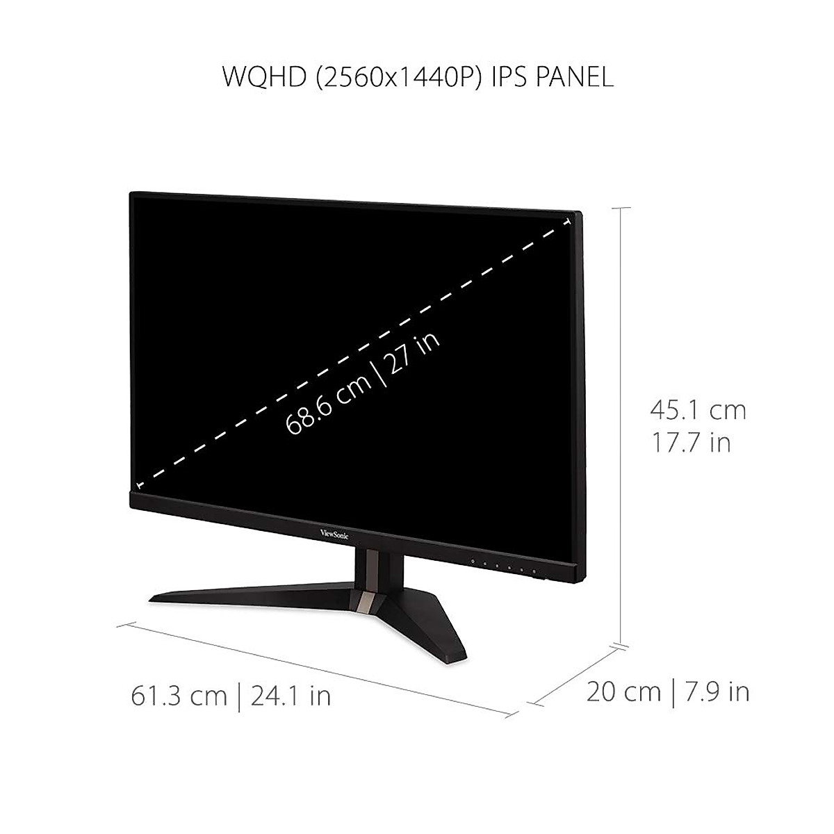 ViewSonic VX2768-2KP-MHD 27 Inch 1440p 1ms 144Hz IPS Gaming Monitor with FreeSync Premium, Eye Care, HDMI and DisplayPort
