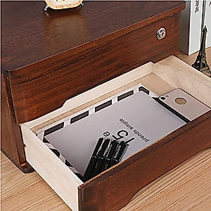 MAARKA Flat File Cabinet Storage, Desktop Drawer Cabinet, Desktop Storage Box with Drawers - Lockable File Cabinet, Solid Wood Storage Box, Home Office Desk Drawer Cabinet (Size : 2 Layer)