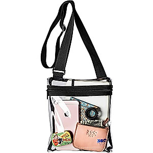 Clear Purses for Women Stadium Crossbody | Small Clear Bag Stadium Approved under 12x6x12 for Concert, Festival, Games Events