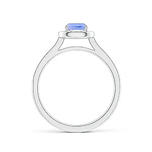 NYZA JEWELS Cushion 5.00mm Tanzanite Ring | Sterling Silver 925 | Engagement & Anniversary Collections For Woman's | Make Your Occasion Memorial With Tanzanite (White, 6)