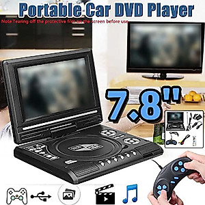 QUZHI 7.8 Inch 16:9 Widescreen 270° Rotatable LCD Screen Home Car TV DVD Player Portable VCD Compact Disc MP3 Viewer with Game Function