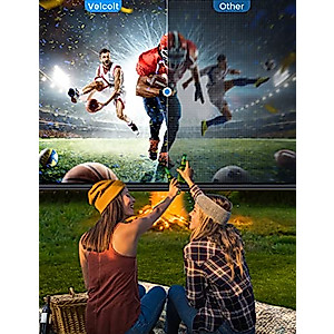 Projector Screen and Stand - Velcolt Outdoor Projector Screen 100 inch, 16:9 4K HD Foldable Portable Outdoor Movie Screen Pull Down with Carry Bag for Indoor Outdoor Camping Backyard Home Theater