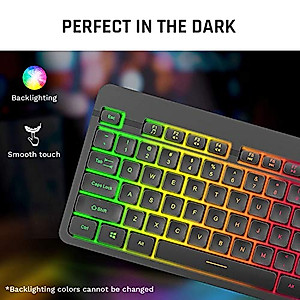 KLIM Tandem Wireless Gaming Keyboard & Mouse Combo - New 2024 - Slim Durable Ergonomic - Light up Keyboard and Mouse Wireless - Long-Lasting Built-in Battery with Energy-Saving