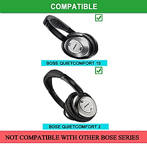 QC15 QC2 Headband Cover, JARMOR Replacement Head Band Protector with Zipper [ Easy Installation ] for Bose QuietComfort 15, QuietComfort 2 Headphones (Black)