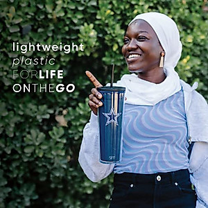 Simple Modern Officially Licensed NFL San Francisco 49ers Plastic Tumbler with Lid and Straw | Lightweight Travel Iced Coffee Cups, Cold Brew, Smoothie, or Tea Cup | 24oz | Classic Collection