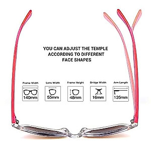 COLOSSEIN Sunglasses Womens Classic Square Frame UV400 Mirrored Lens, Fit for Outdoor, Vacation, Driving